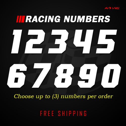 Racing Numbers Vinyl Decal Sticker | Dirt Bike Plate Number BMX ...