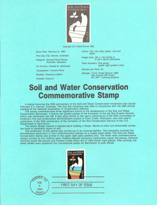 #8408 20c Soil & Water Conservation Stamp - Scott #2074 USPS Souvenir ...