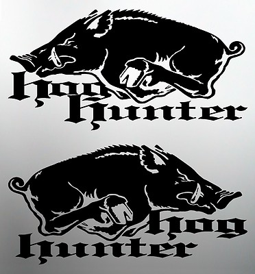 HOG HUNTER Wild PIG Hunting 4X4 Cut Vinyl Stickers PAIR 200mm | eBay ...