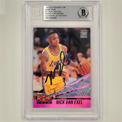 RARE Nick Van Exel autograph signed 93-94 Stadium Club Beam Team RC ...