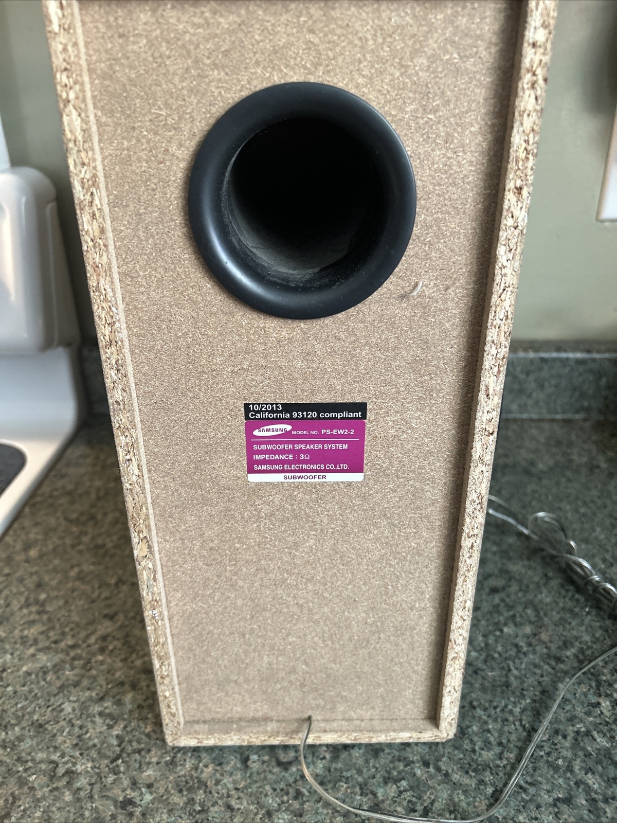 Samsung PS-EW2-2 Non Powered Passive Subwoofer Speaker Sub Home Theater ...
