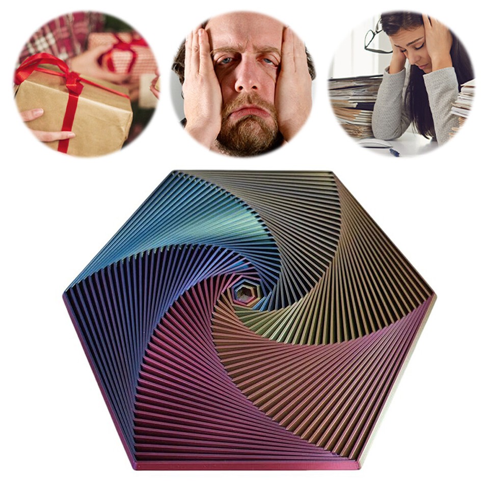3D Printed Fractal Fidget Hexagon Desk Toy Sensory Toy Gift for Adults ...