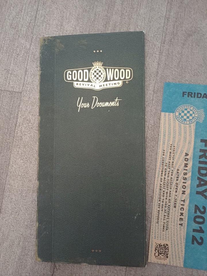 GOODWOOD REVIVAL 2012 TICKET AND YOUR DOCUMENTS TICKET FOLDER WALLET ...