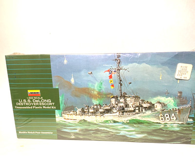 Vintage Lindberg 1/300 U.S.S. DeLong Destroyer Escort Plastic Model ...