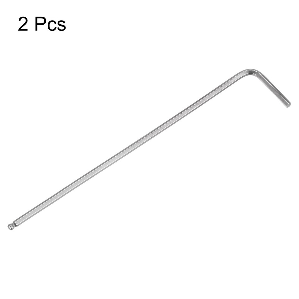 2pcs Ball End Hex Key Wrench 2mm L-Shape Extra Long Arm Hexagon Metric ...