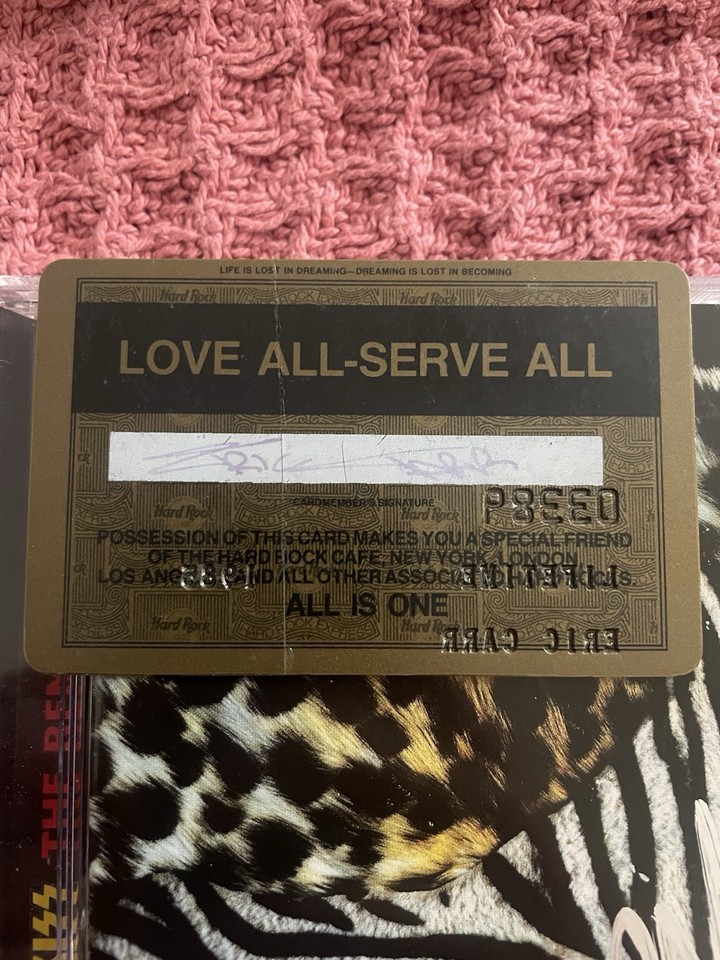 KISS Lot - Eric Carr Hard Rock Cafe Signed Card + Mark St John ...