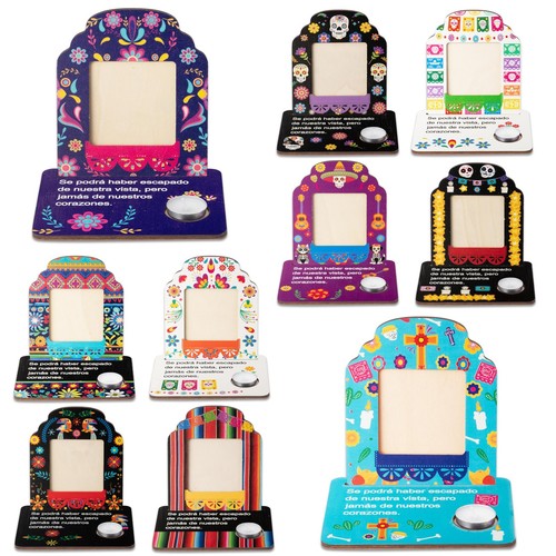 10 Set Dia De Los Muertos Altar Picture Frames with Candles, Day of The ...