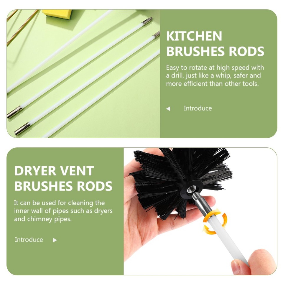 4pcs Professional Household Kitchen Chimney Brush Rod Chimney Sweep ...