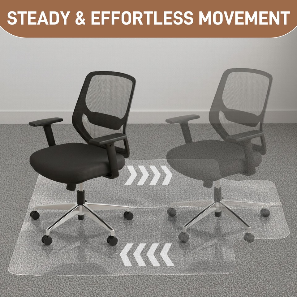 Rolling Chair Mat for Carpet Protection, 48"L x 36"W x 0.09"Th, PVC ...