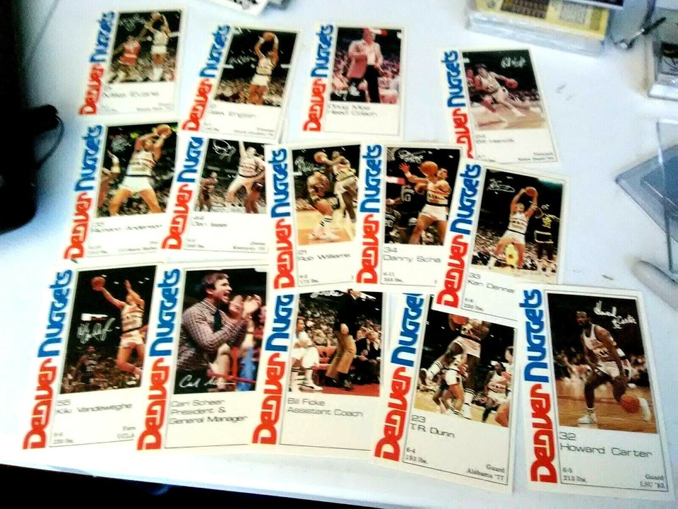 1983-84 denver nuggets POLICE ISSUE SET 14 CARDS MINT W/DAN ISSEL ALEX ...
