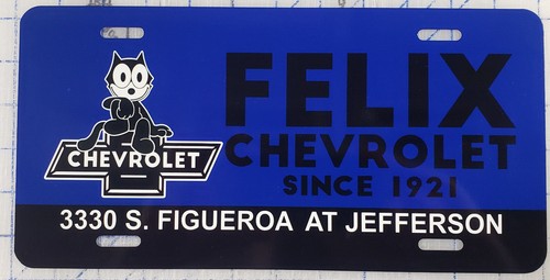 Felix The Cat License Aluminum Plate Insert Lowrider Chevy Truck Car ...