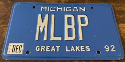 MLBP Michigan Vanity License Plate Major League Beer Pong Baseball ...