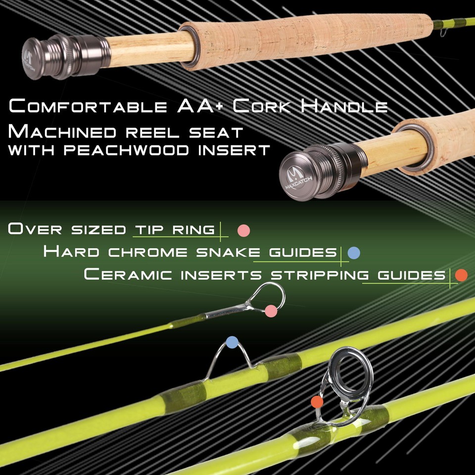 Maxcatch 1/2/3WT Fly Fishing Rod Combo, Rod, Reel, Line Outfit For ...