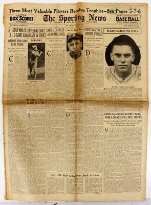 1935 SPORTING NEWS BASEBALL MAGAZINE ORIGINAL BOX SCORES 7 11 1935 | eBay