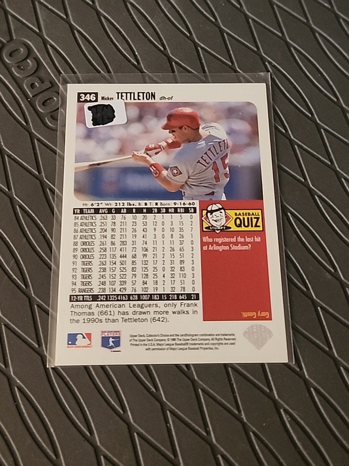 Mickey Tettleton 1996 UPPERDECK COLLECTORS CHOICE Baseball Card | eBay