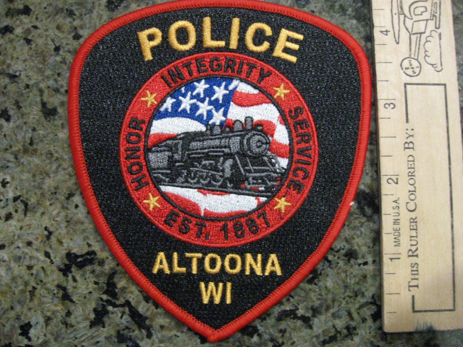 Altoona Wisconsin Police patch WI old train | eBay