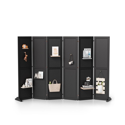 Bonnlo 4/6 Panel Pegboard Freestanding, 5 FT Portable Display Board ...