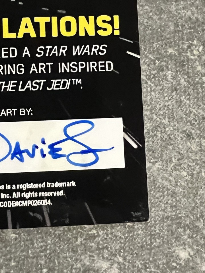 FINN 2017 Topps Star Wars The Last Jedi SKETCH by Artist JASON DAVIES ...