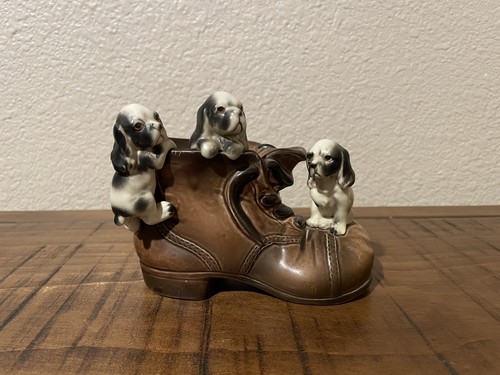 Vintage Lipper & Mann Porcelain Puppies in a Shoe Planter 1960’s Cocker ...