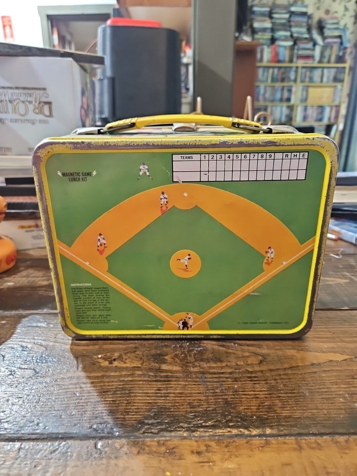 Vintage 1969 Play Ball Baseball Theme Lunch Box: Preowned, Thermos ...