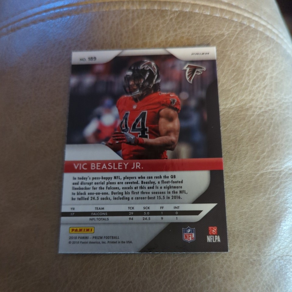 Vic Beasley Jr. 2018 Prizm Red White Blue Prizms #189 Atlanta Falcons ...