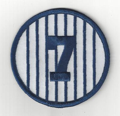 Mickey Mantle Retired Number 7 Patch 3" Round New York Yankees ...