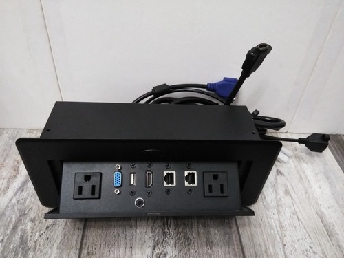Conference Table Power Brush Connectivity Box with 4 AC Power + 2 RJ45 ...