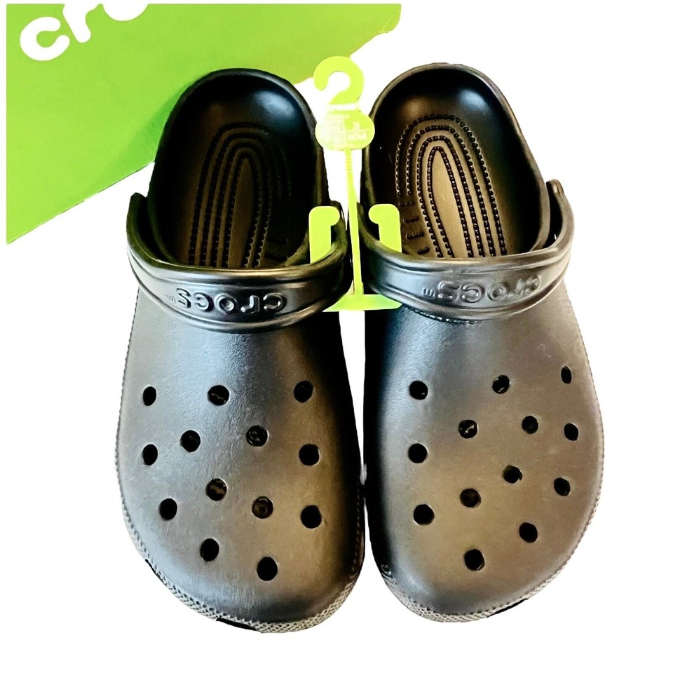 NEW Black CROCS Clog Shoes Men's 8, Women's 10, EU 41, UK 7.5 Sandals ...