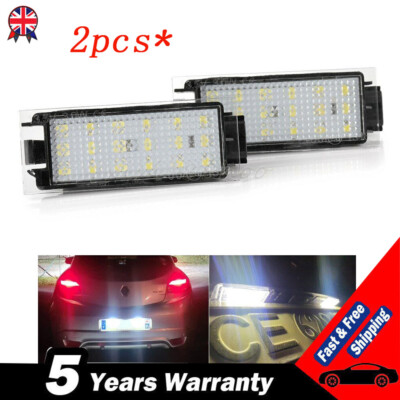 2PC Renault LED Licence Number Plate Light FOR Clio Laguna Master ...