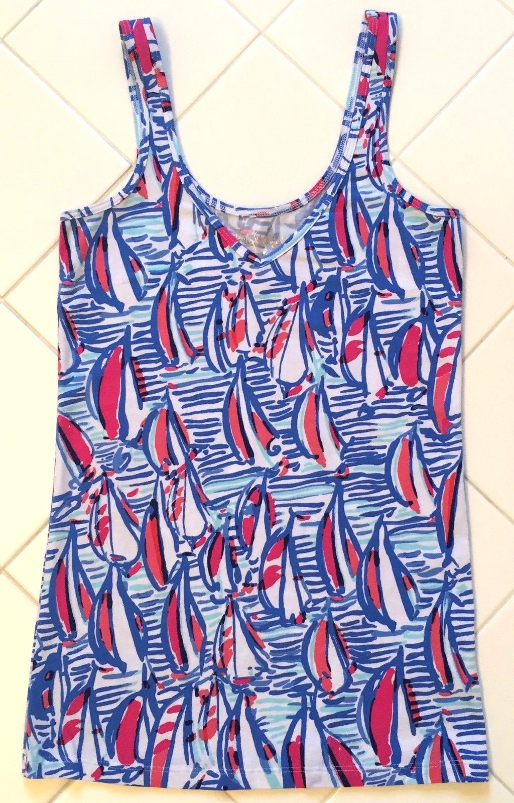 NEW Sz XS Lilly Pulitzer Tabbie Tank Top RRR Red Right Return Womens ...