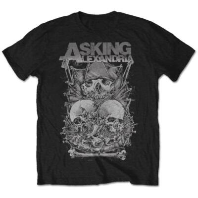OFFICIAL LICENSED - ASKING ALEXANDRIA - SKULL STACK T SHIRT ROCK ...