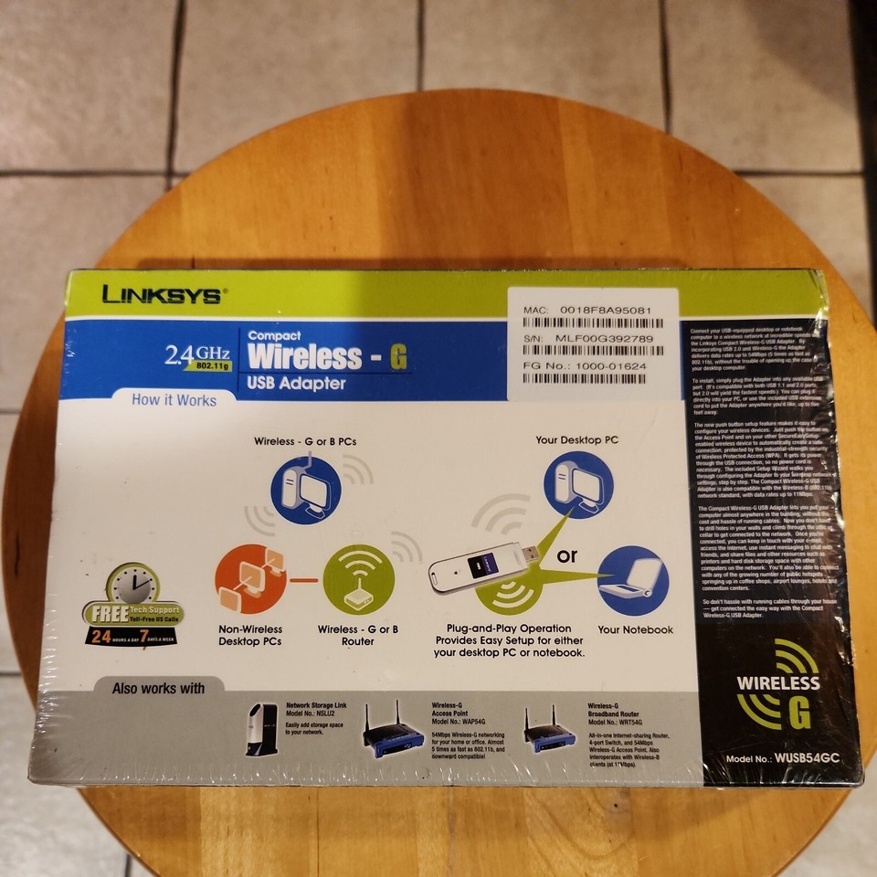 Linksys Compact Wireless - G USB Adapter Model WUSB54GC | eBay