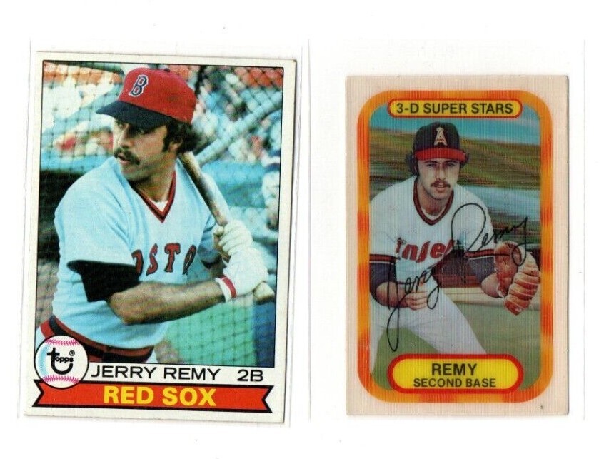 (LOT OF 2) JERRY REMY 1977 3-D SUPER STARS #44 & 1979 TOPPS #618 VG/EX ...