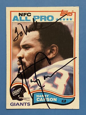 HARRY CARSON Signed HOF 1982 Topps #418 Giants SC State Bulldogs ...