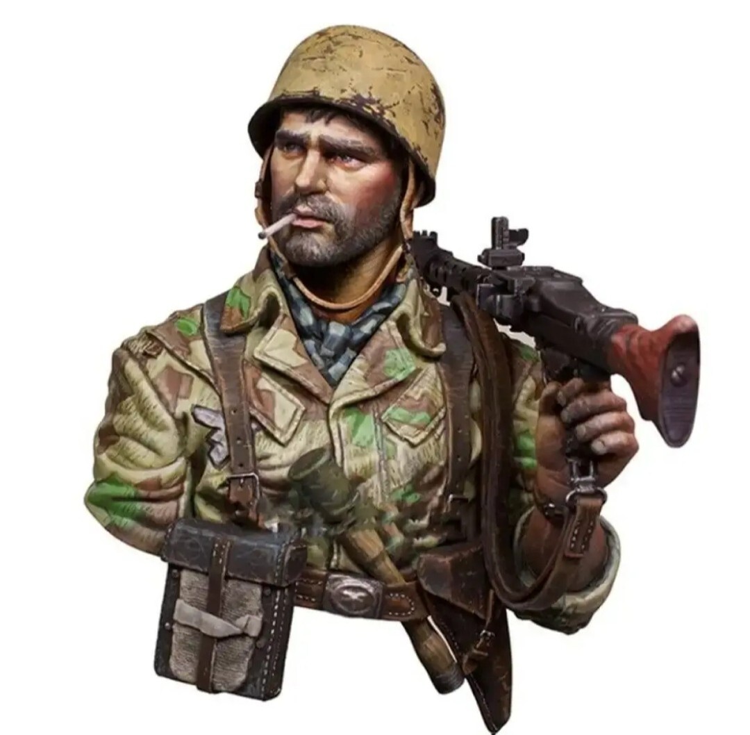 1/10 resin figure Bust model WWII US Machine-gun soldier Unassembled ...