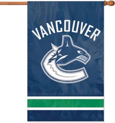 Vancouver Canucks Banner Flag Embroidered Premium 2-sided 28x44 Outdoor ...
