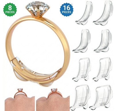 Invisible Ring Size Reducer Resizer Adjuster Clip Guard Silicone 8 ...