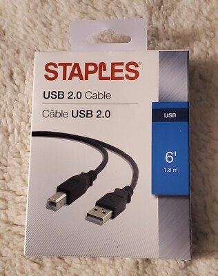 Staples USB 2.0 Cable 6' (1.8m) length USB cable good for printers USB ...