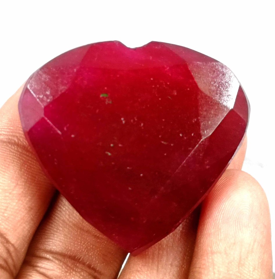 100% Natural Dark Red Ruby 160-180 Ct Heart Shape EGL Africa Loose ...