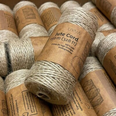 90 x Jute Cord Garden String Natural Strong Twine Spool 3 Ply 150m ...