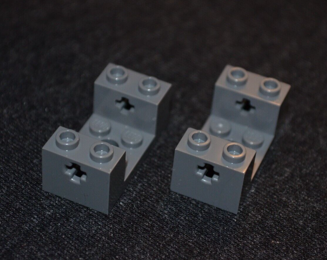 2 - 2x4 Dark Gray Technic Axle Brick w/ "+" Connector Bricks ~ New Lego ...