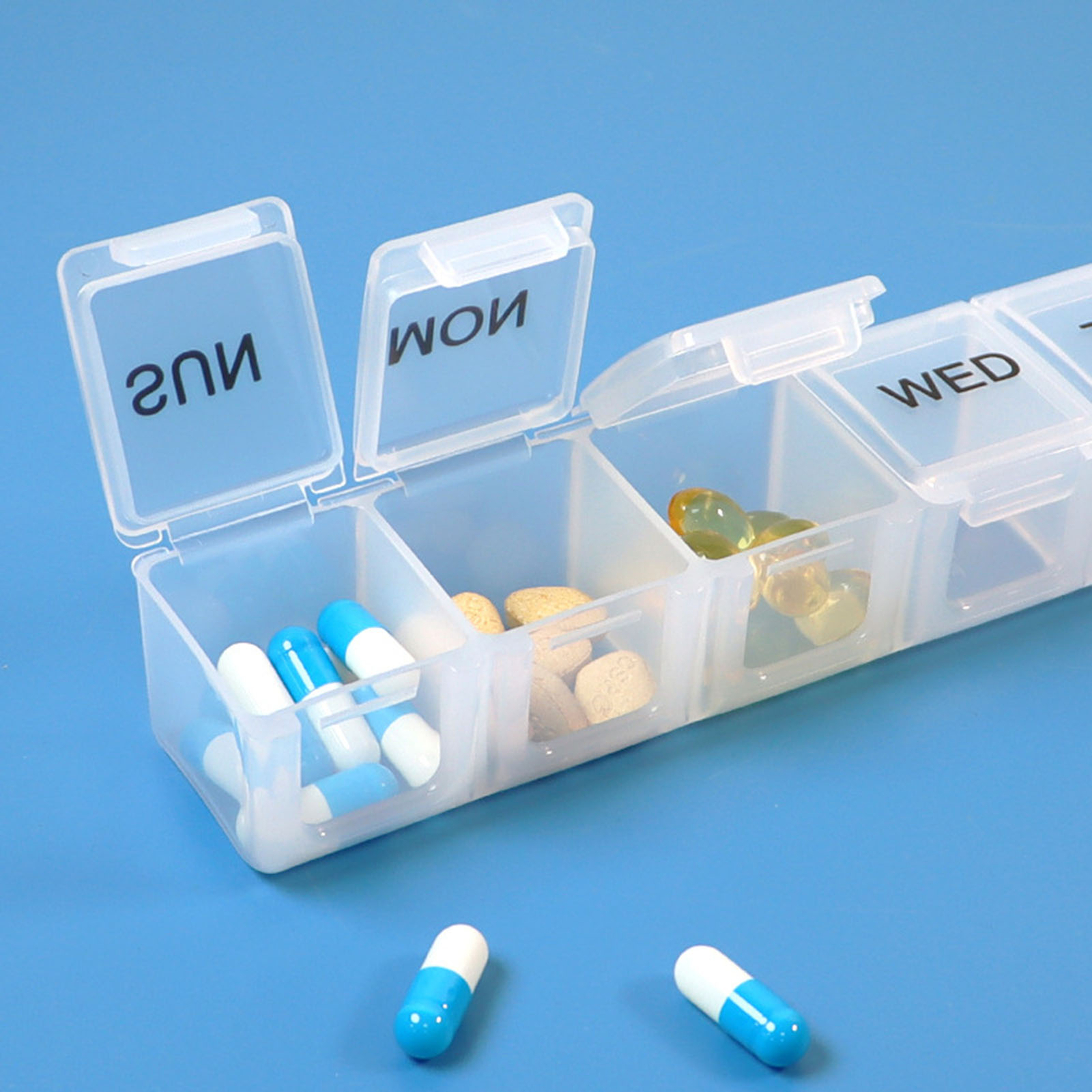 2pcs Pill Container Visible Store Weekly Pill Storage Container ...