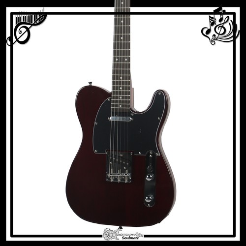 Solid Body TL Electric Guitar Alder Body Brown Fixed Bridge Chrome ...