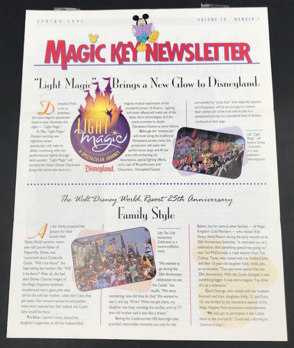 1997 Spring Magic Key Newsletter Light Magic Walt Disney Resort 25th ...