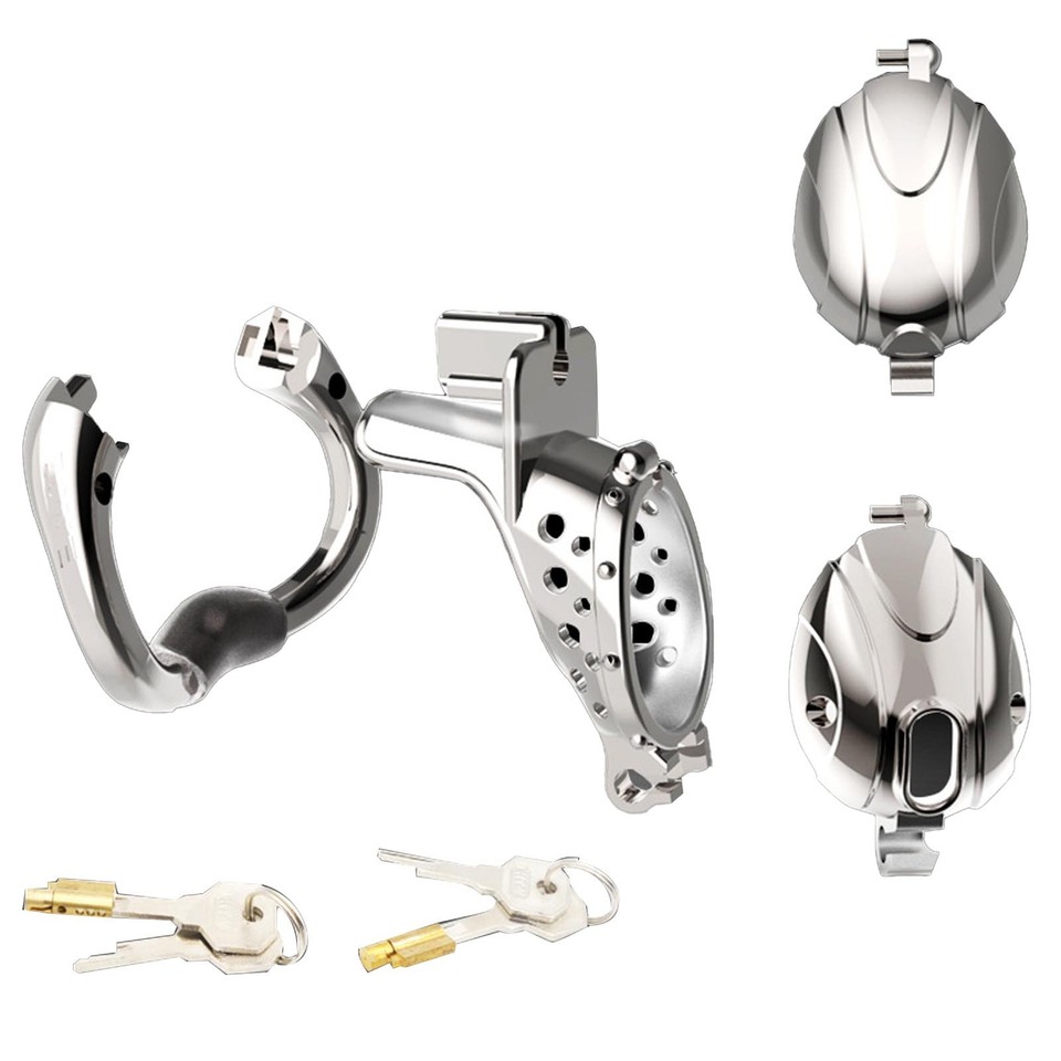 Stainless Steel Male Chastity Device Double Lock Movable Rings Chastity ...