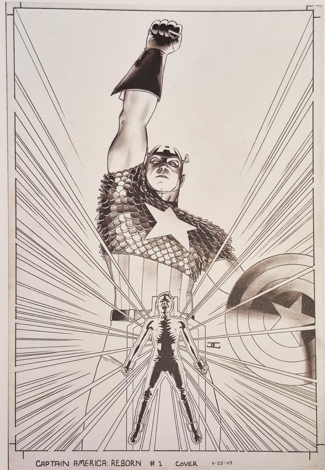 Captain America Reborn #1 John Cassaday Framed Print of Original Comic ...