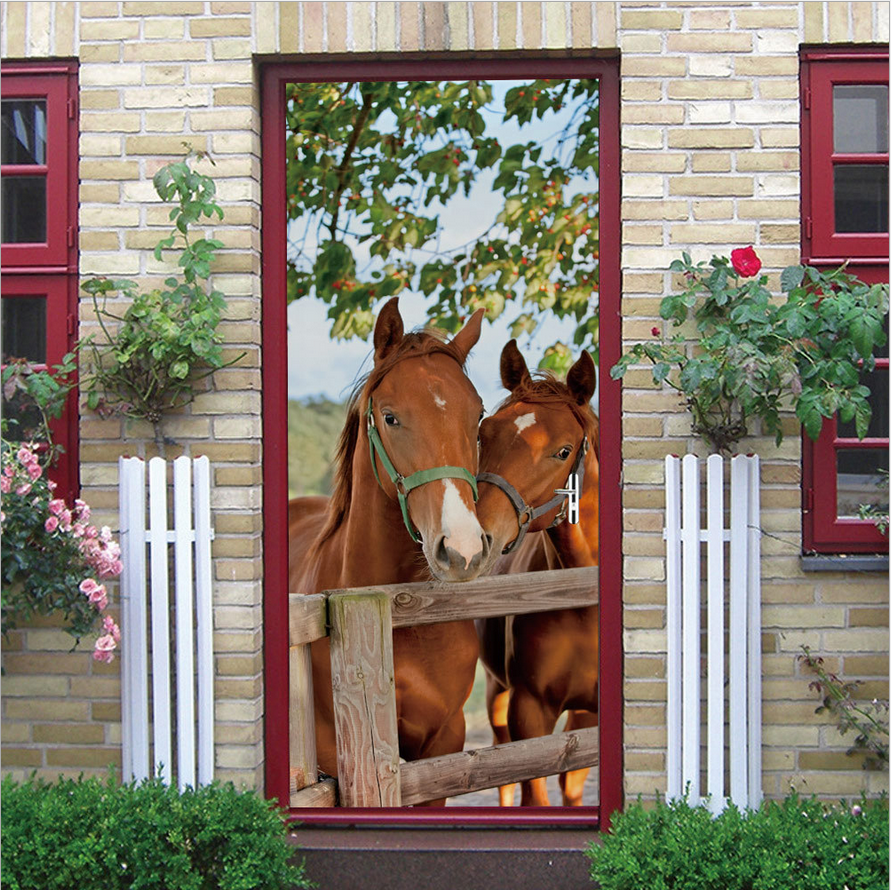 3D Wall Art Steed Horse Stable Gate Door Sticker Decal Self-adhesive ...