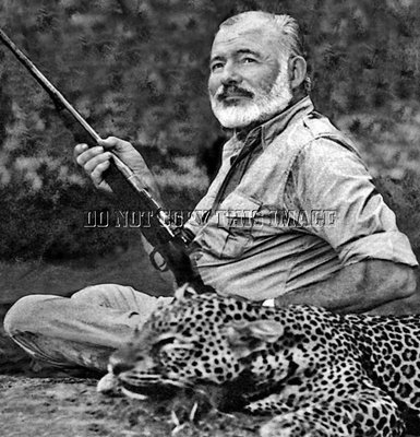 ANTIQUE VINTAGE HUNTING REPRO 8X10 PHOTOGRAPH ERNEST HEMINGWAY RIFLE ...