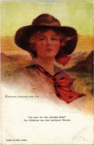 PC ARTIST SIGNED, PHILIP BOILEAU, GIRL OF THE WEST, Vintage Postcard ...