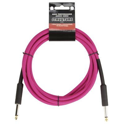 Strukture 10ft Instrument Cable, 6mm Woven, 1/4" TS Straight Plugs ...